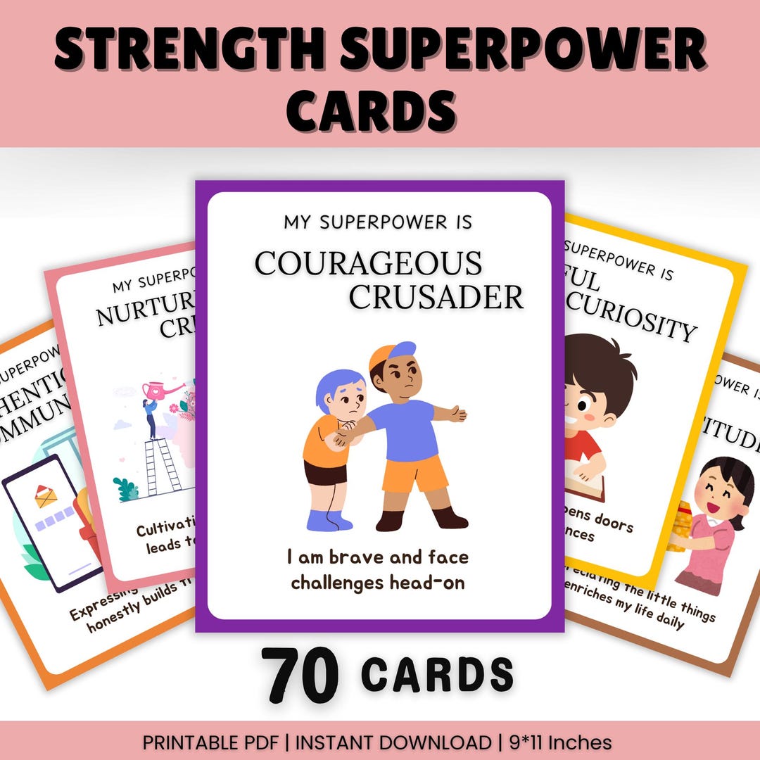 Kids Strength Superpower Cards | Coping Skill Cards | Executive ...
