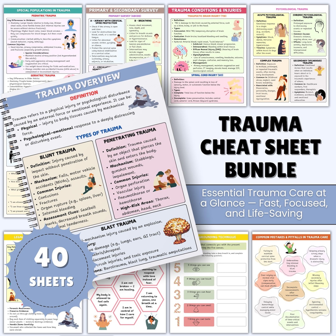 40 Trauma Healing Cheat Sheets | Trauma Worksheets | Trauma Therapy ...