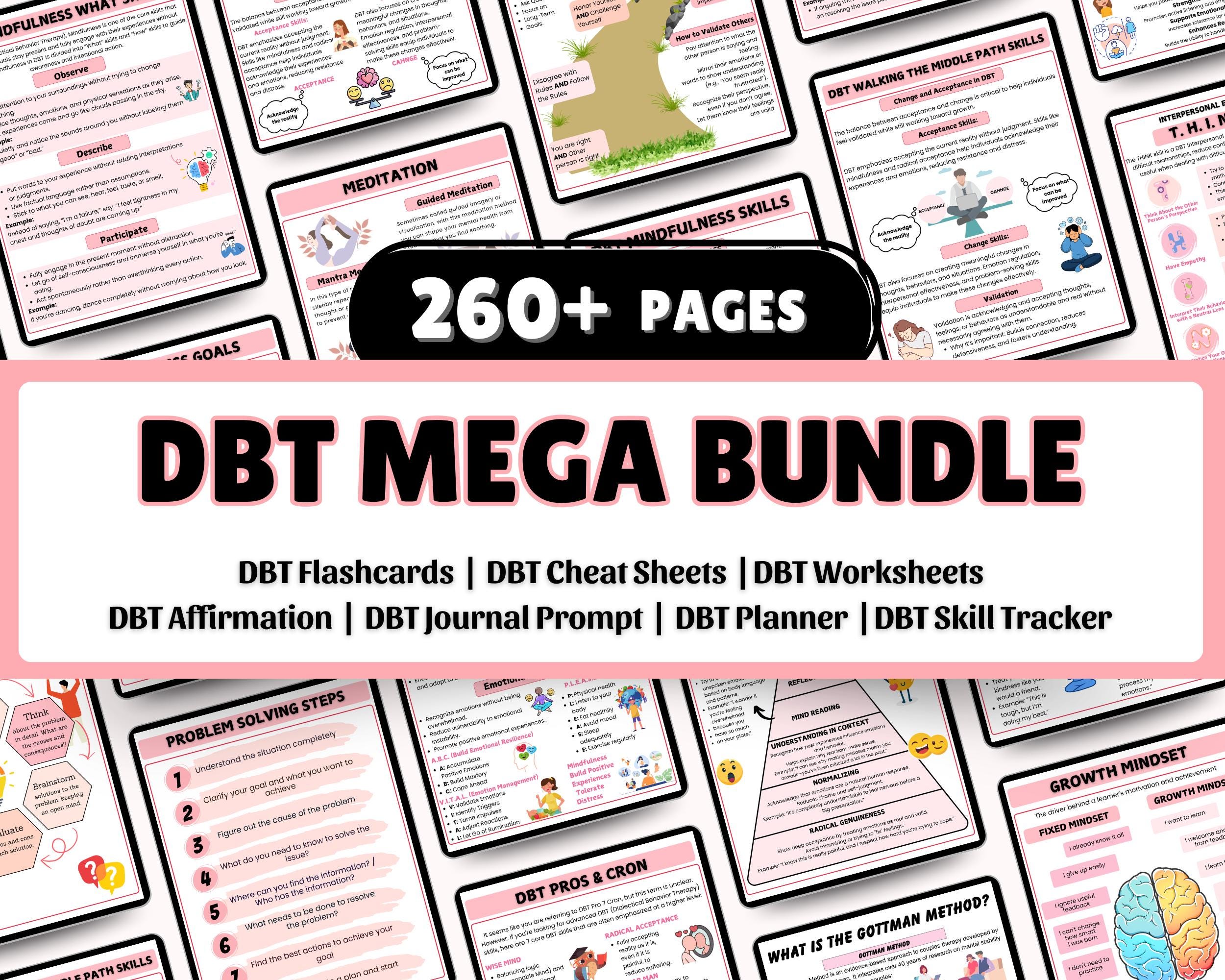 DBT Mega Bundle | DBT Worksheets | DBT Skills | Therapy Worksheet ...