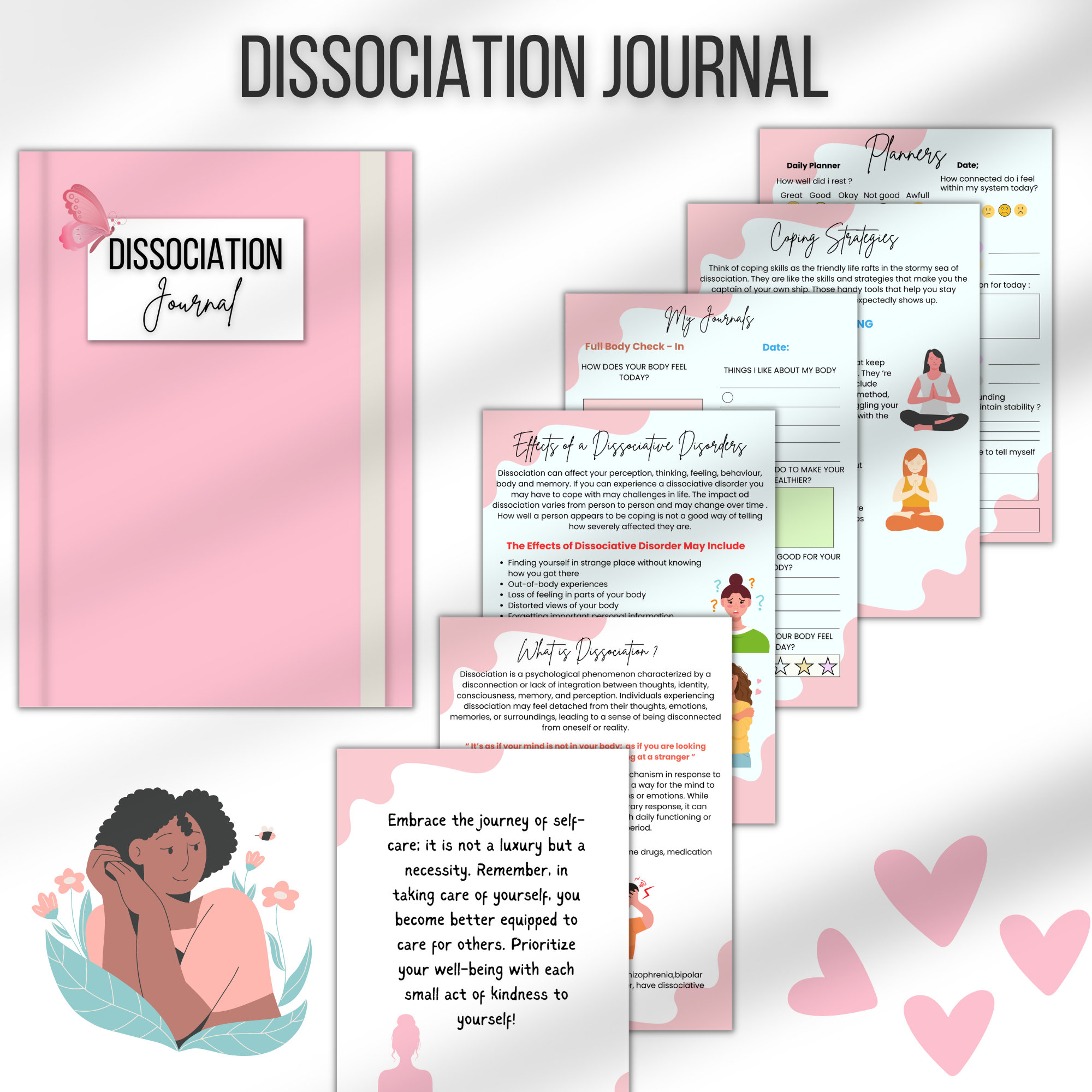 Dissociation Journal, Dissociation Coping Cards, Dissociative Disorder, Dissociation Grounding ...