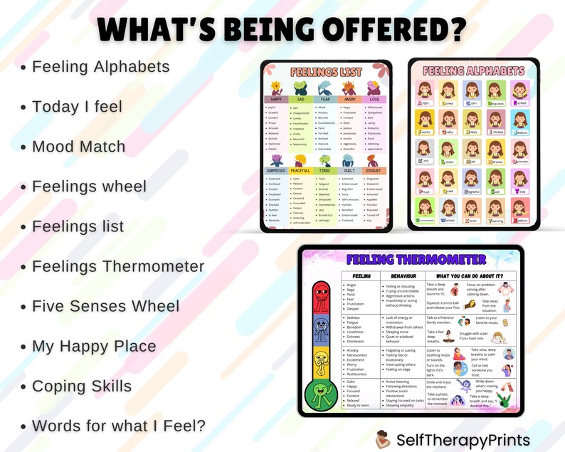 Feelings & Emotion Coping Skills Worksheets for Kids Feelings ...