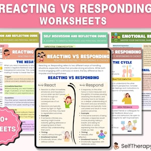 Reacting Vs Responding Worksheets | Therapy Worksheets | Conflict ...