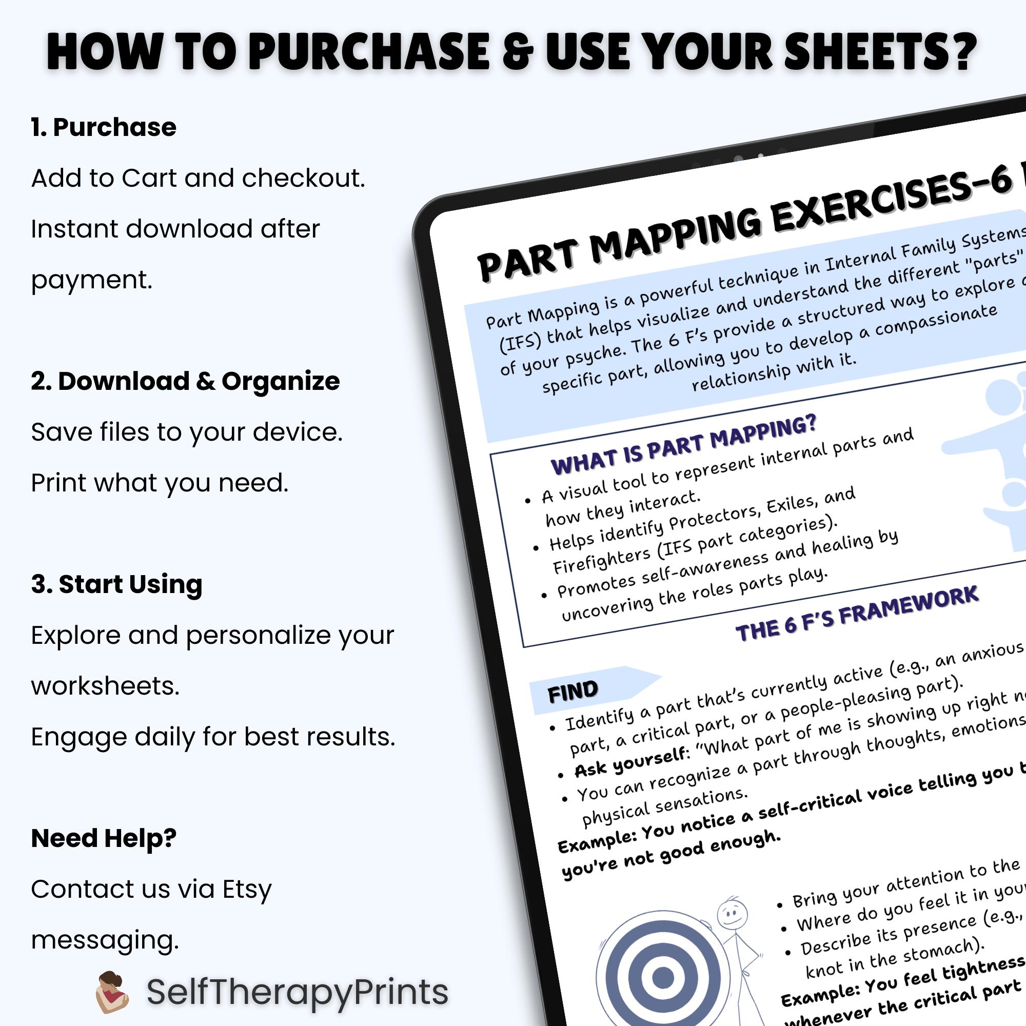 IFS Parts Mapping Exercises | IFS System Worksheets | Internal Family ...