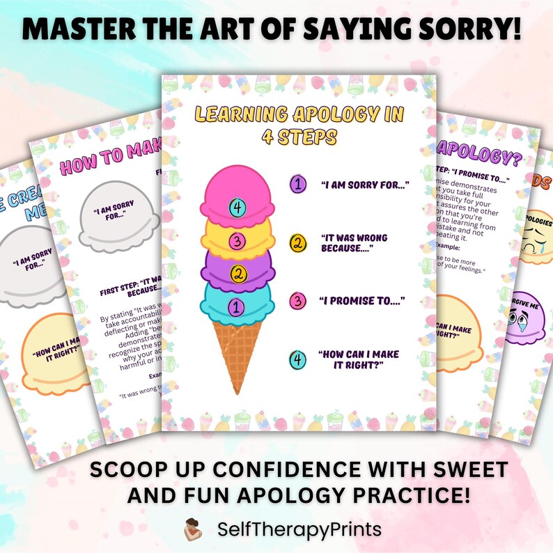Ice Cream Apology Method Activity for Kids | Social Skills | Autism ...