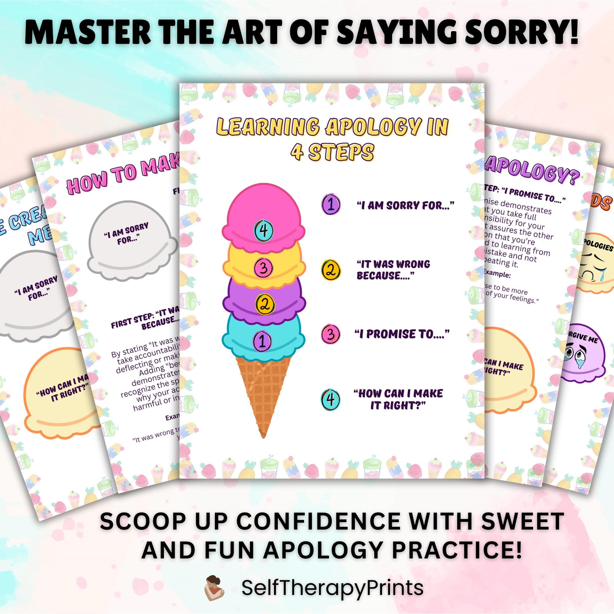 Ice Cream Apology Method Activity for Kids | Social Skills | Autism ...
