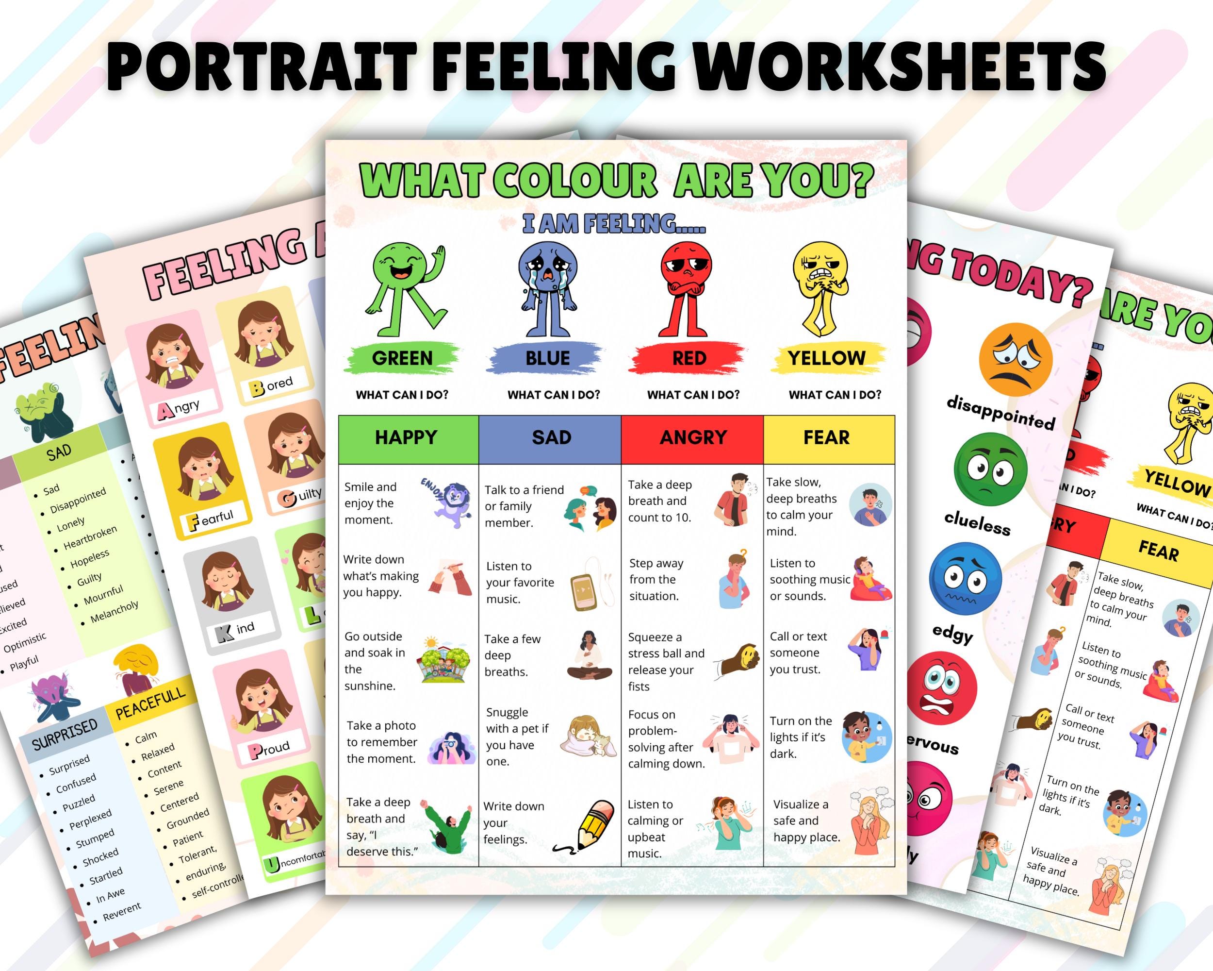 Feelings & Emotion Coping Skills Worksheets for Kids Feelings ...