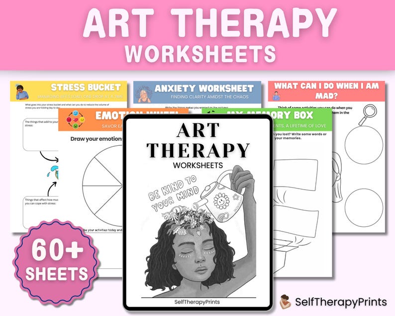 Art Therapy Worksheet for Mental Health, Art Therapy for Kids, Therapy ...