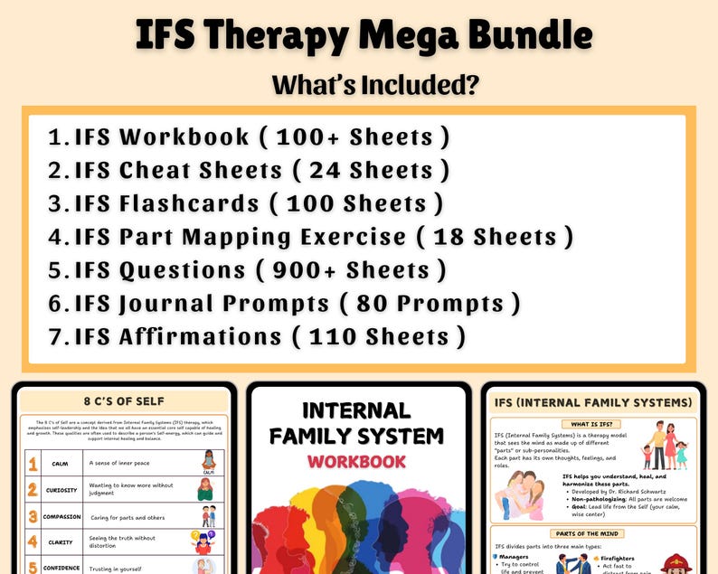 IFS Therapy Worksheets Bundle | Internal Family Systems Worksheets ...