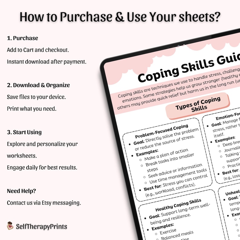Coping Skills Worksheets Guide | Types of Coping Skills Toolkit ...