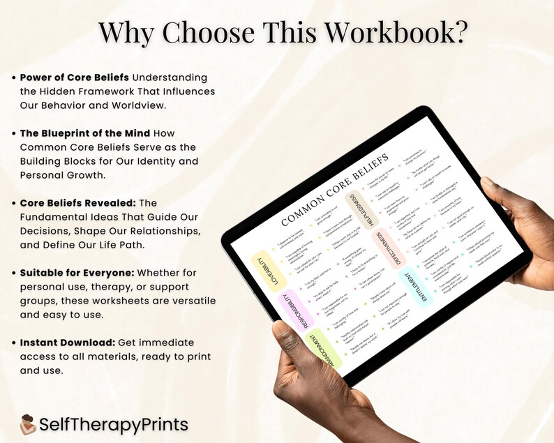 Common Core Beliefs Worksheets | Cognitive Behavioral Therapy | Psych ...