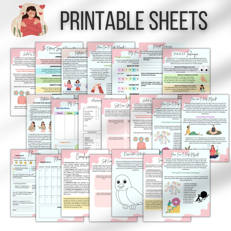 Dissociation Journal, Dissociation Coping Cards, Dissociative Disorder ...