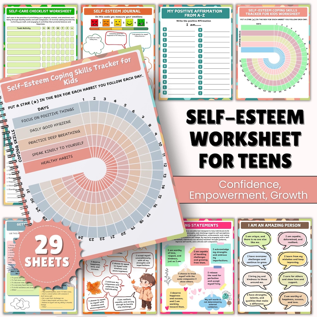Self Esteem Worksheet for Teens | Self Esteem Workbook | Teens ...