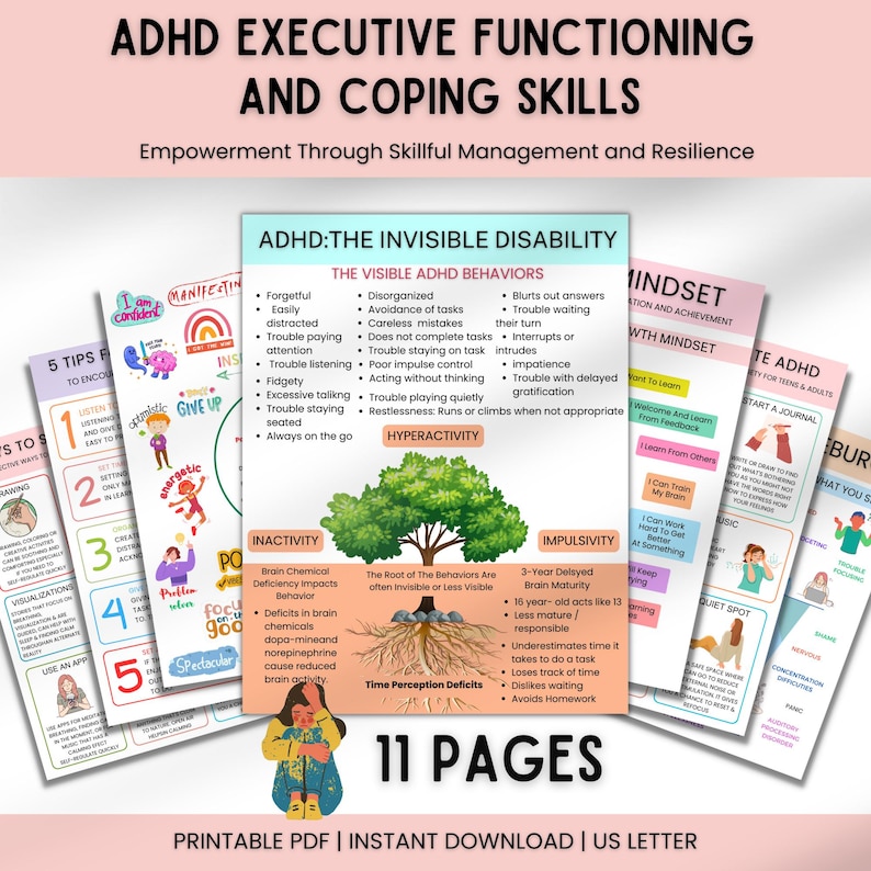 ADHD Executive Functioning and Coping Skills Journal, Teens Mental ...