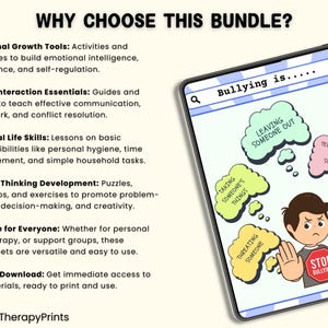 Kids Emotional & Social Skills Bundle | Therapy Worksheets Bundle ...