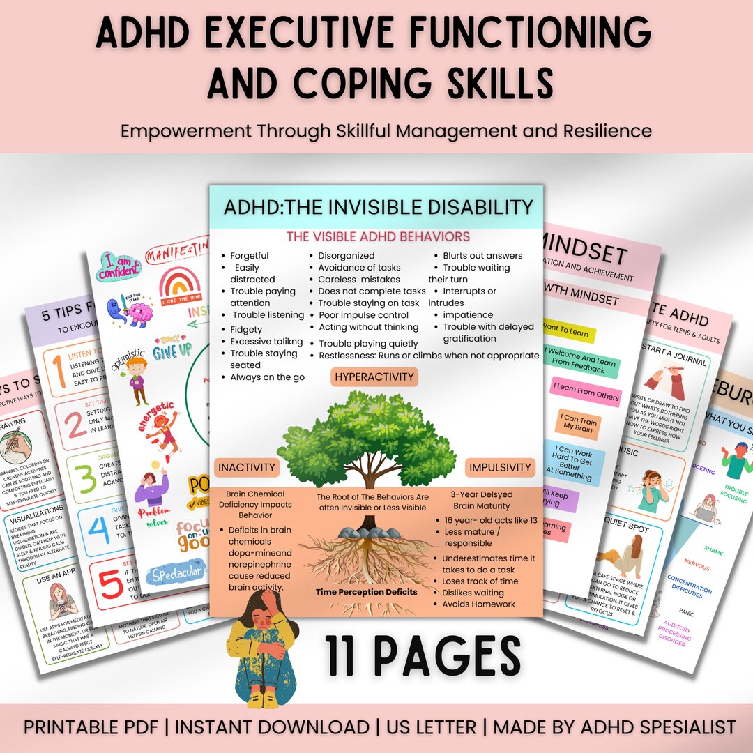 ADHD Executive Functioning and Coping Skills Journal, Teens Mental ...