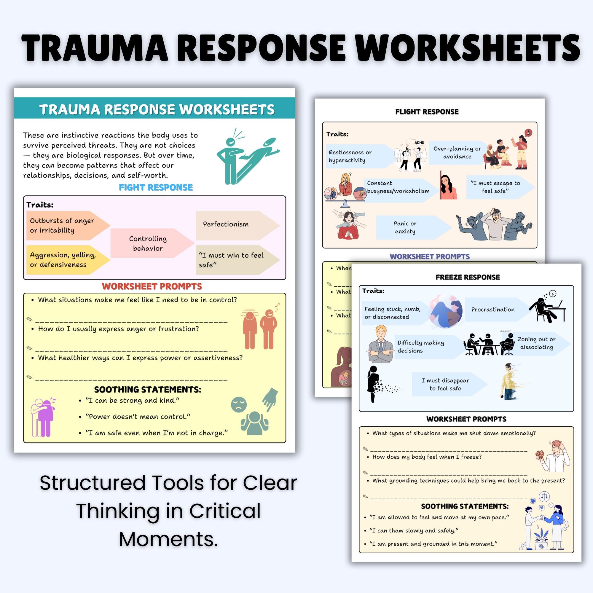 40 Trauma Healing Cheat Sheets | Trauma Worksheets | Trauma Therapy ...
