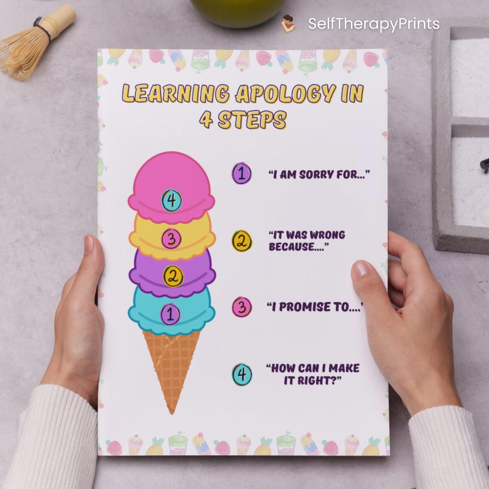 Ice Cream Apology Method Activity for Kids | Social Skills | Autism ...