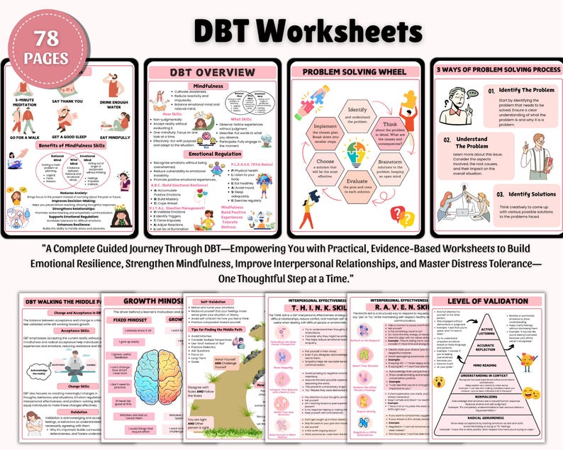 DBT Mega Bundle | DBT Worksheets | DBT Skills | Therapy Worksheet ...