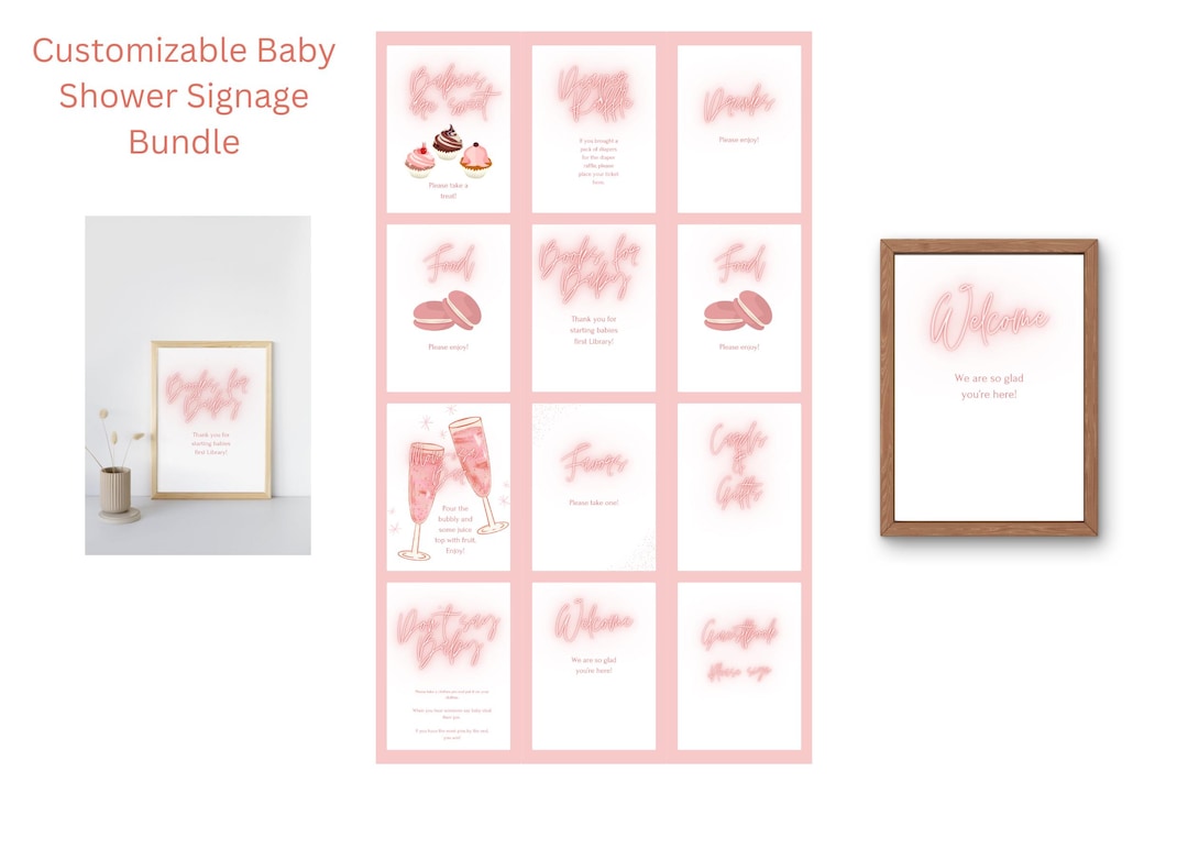 Customizable Baby Shower Signage Bundle - Etsy
