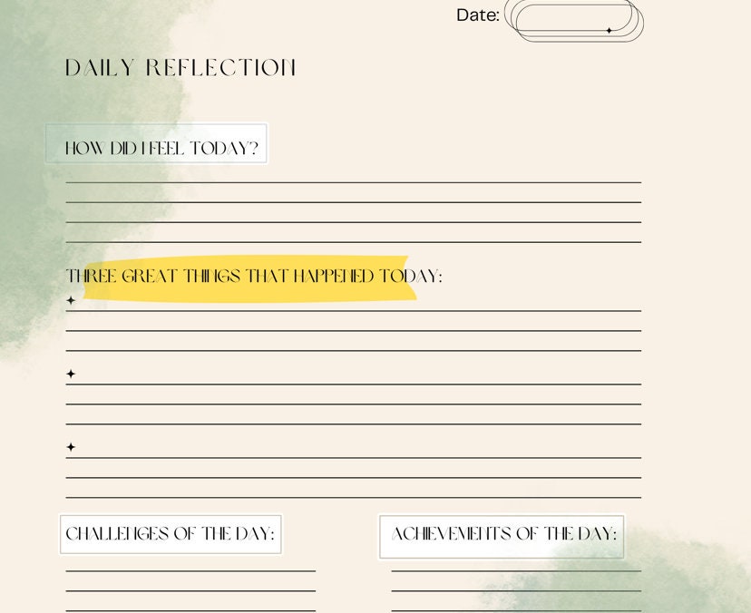 Daily Reflection Planner - Etsy