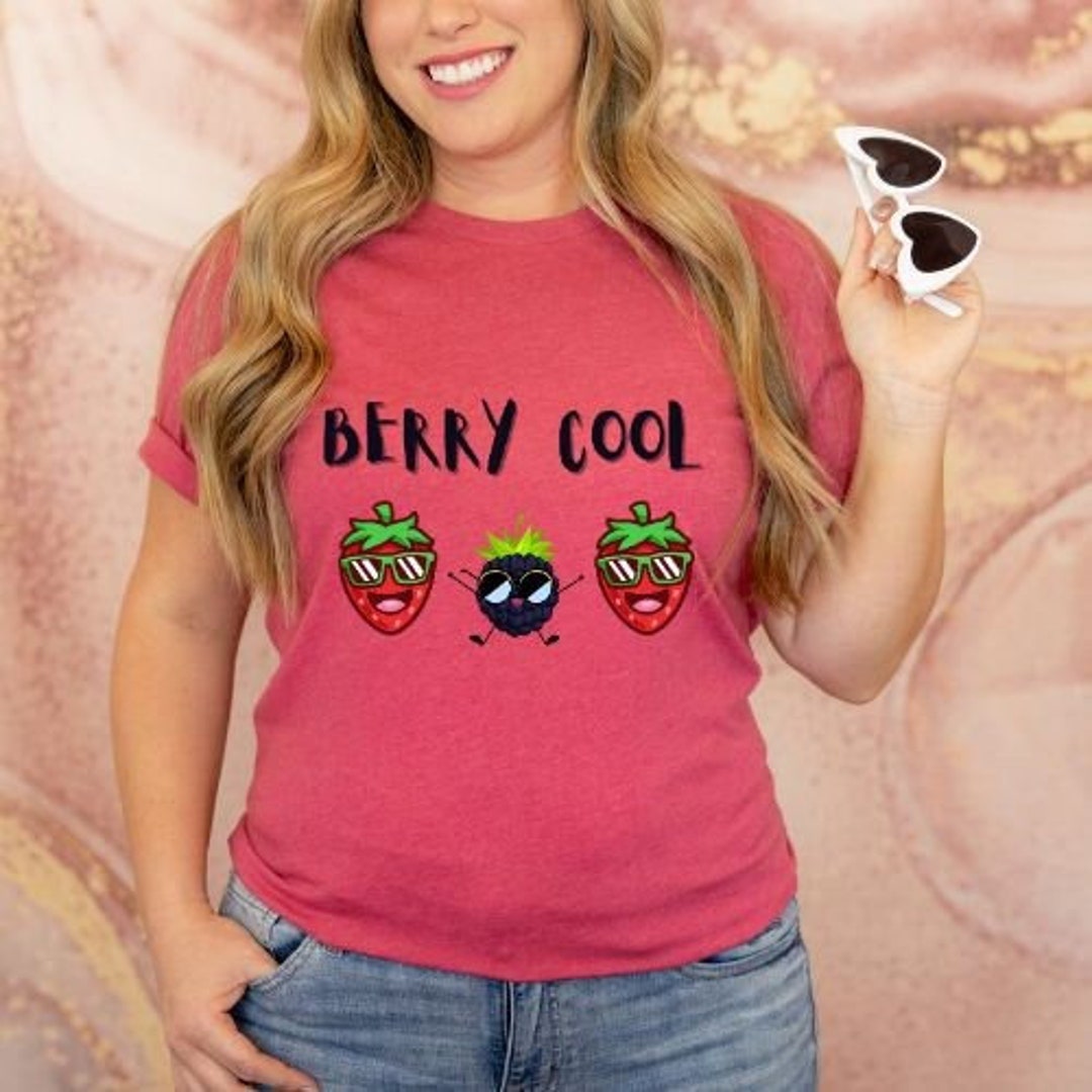 Berry Cool- Summer Harvest Strawberries & Blueberry T-shirt - Etsy