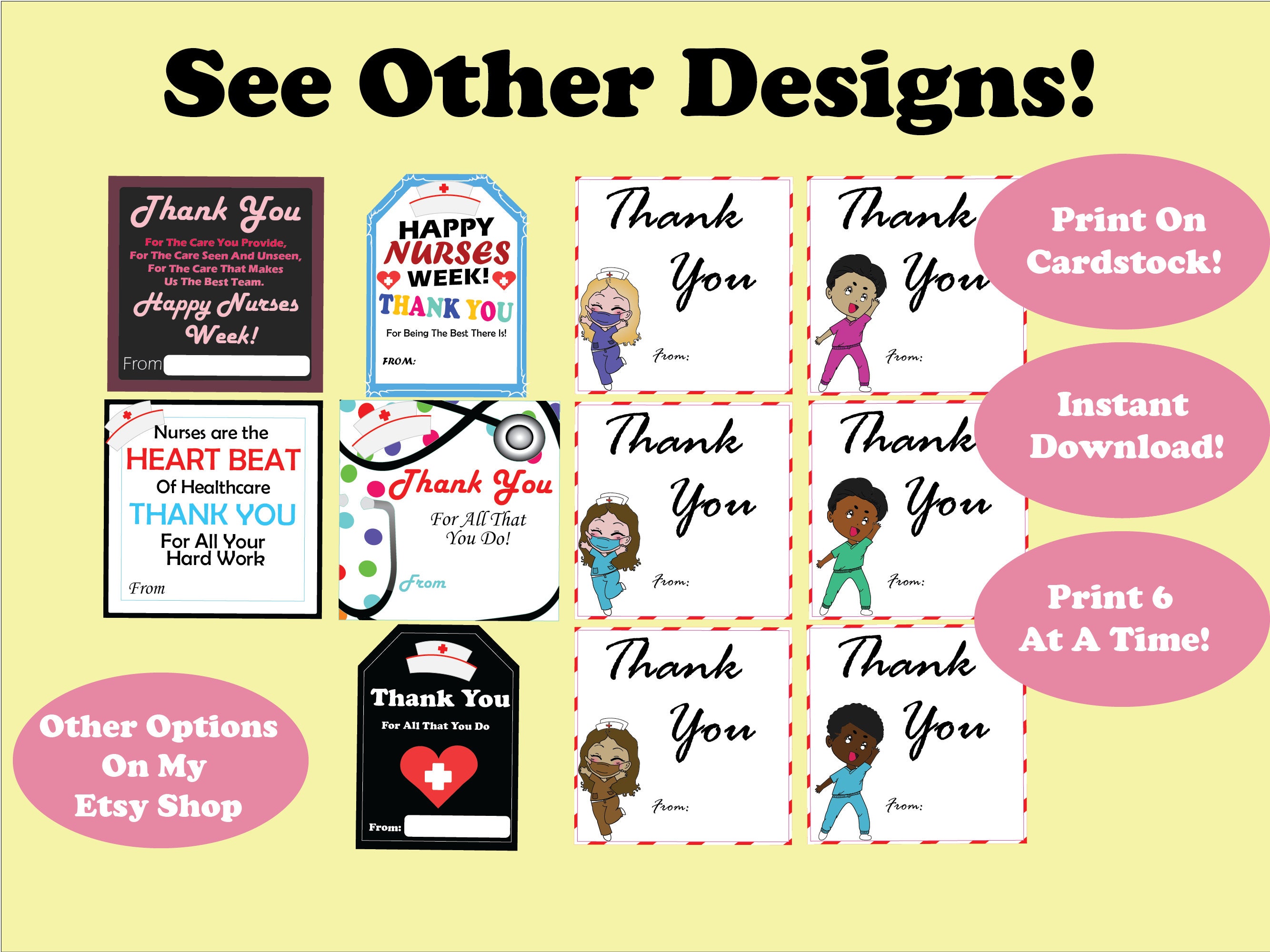 Nurse Gift Tag Printable PDF Nurses Week Gift Tagfor the Care You ...