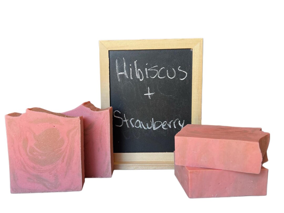 Hibiscus & Strawberry Cold Process Soap With Real Hibiscus/hand Made ...