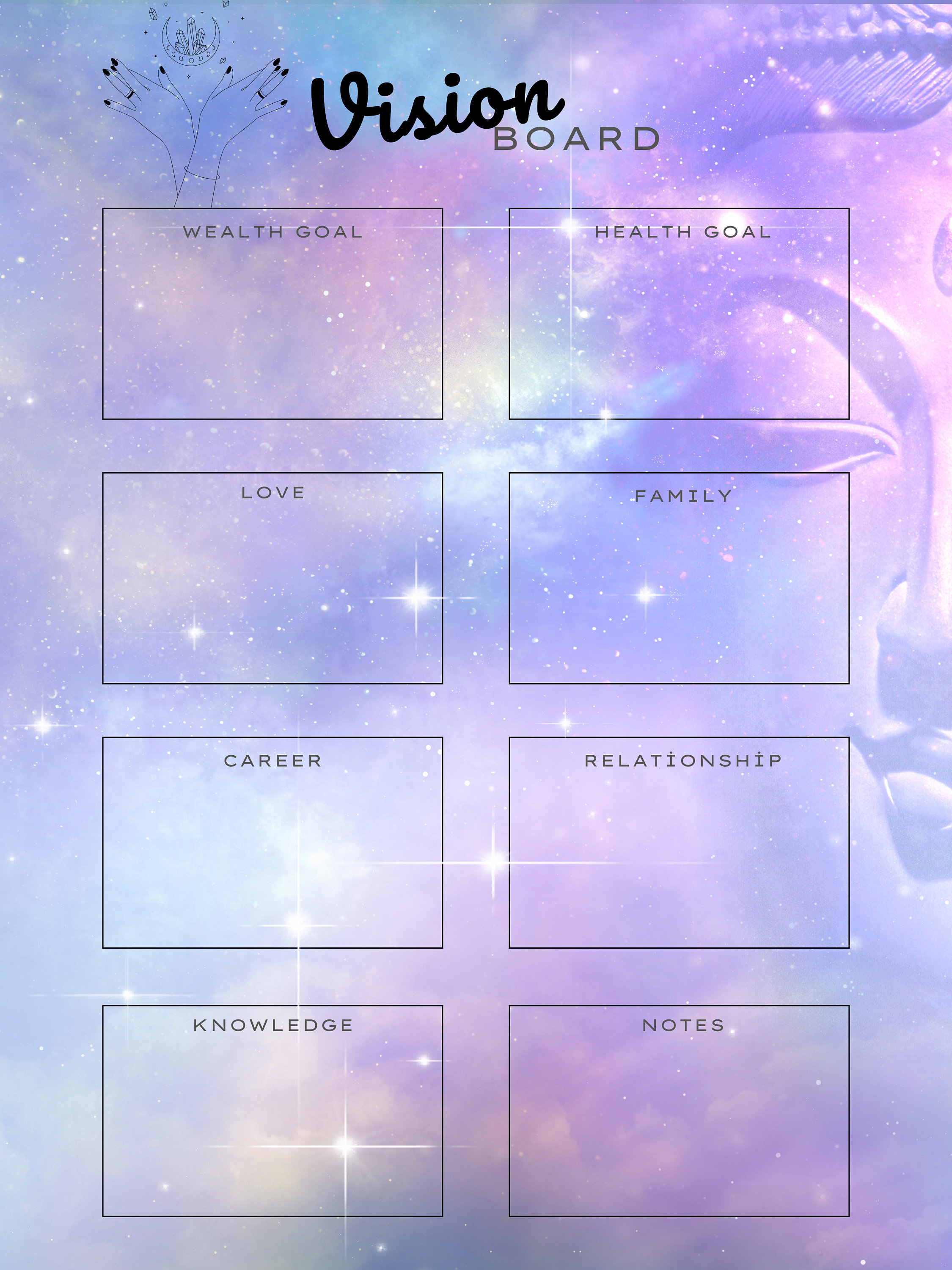 2024 Vision Board Printable, Vision Board With Affirmations,manifesting ...