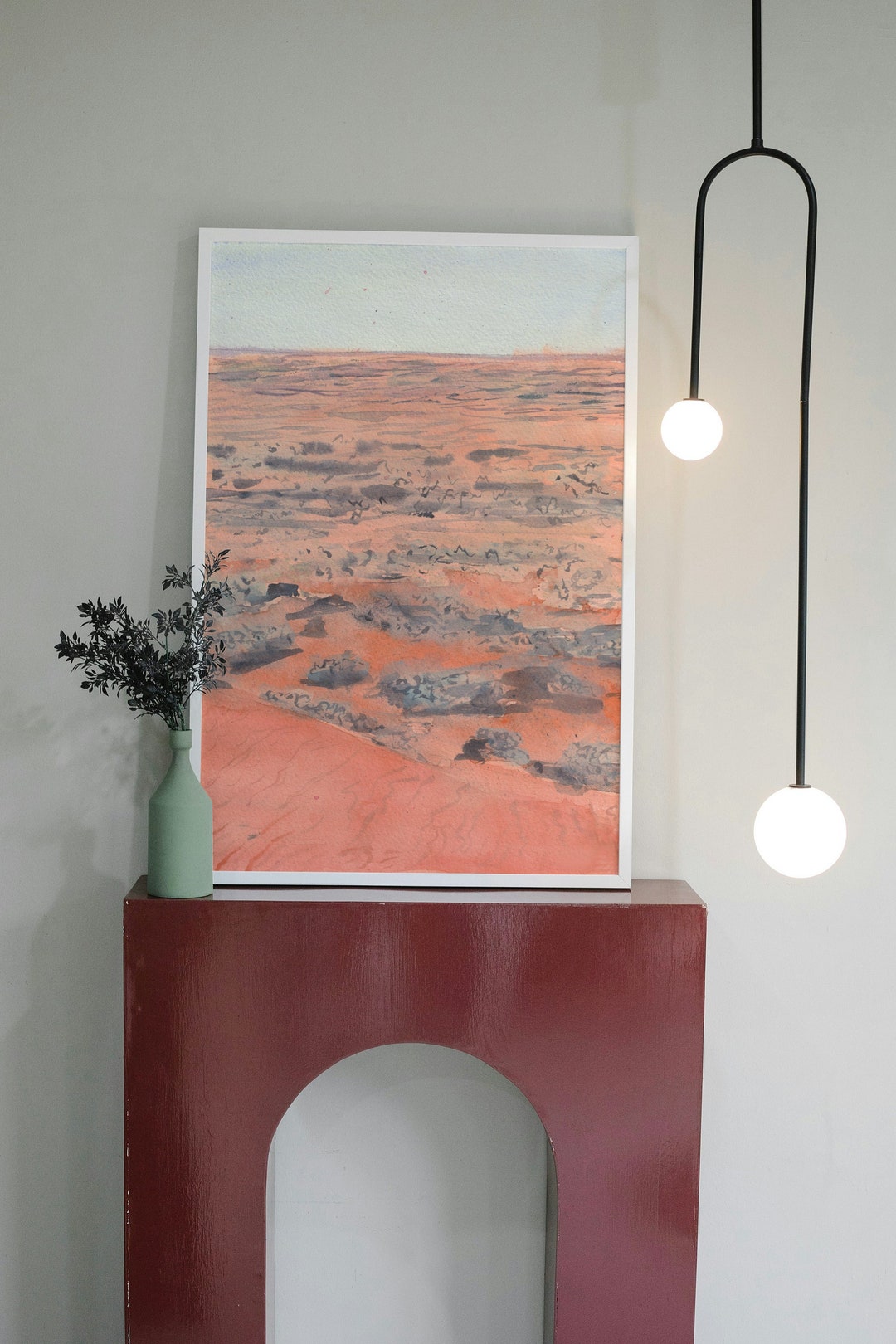 Digital Download Australian Red Desert Art Print Outback Watercolor ...