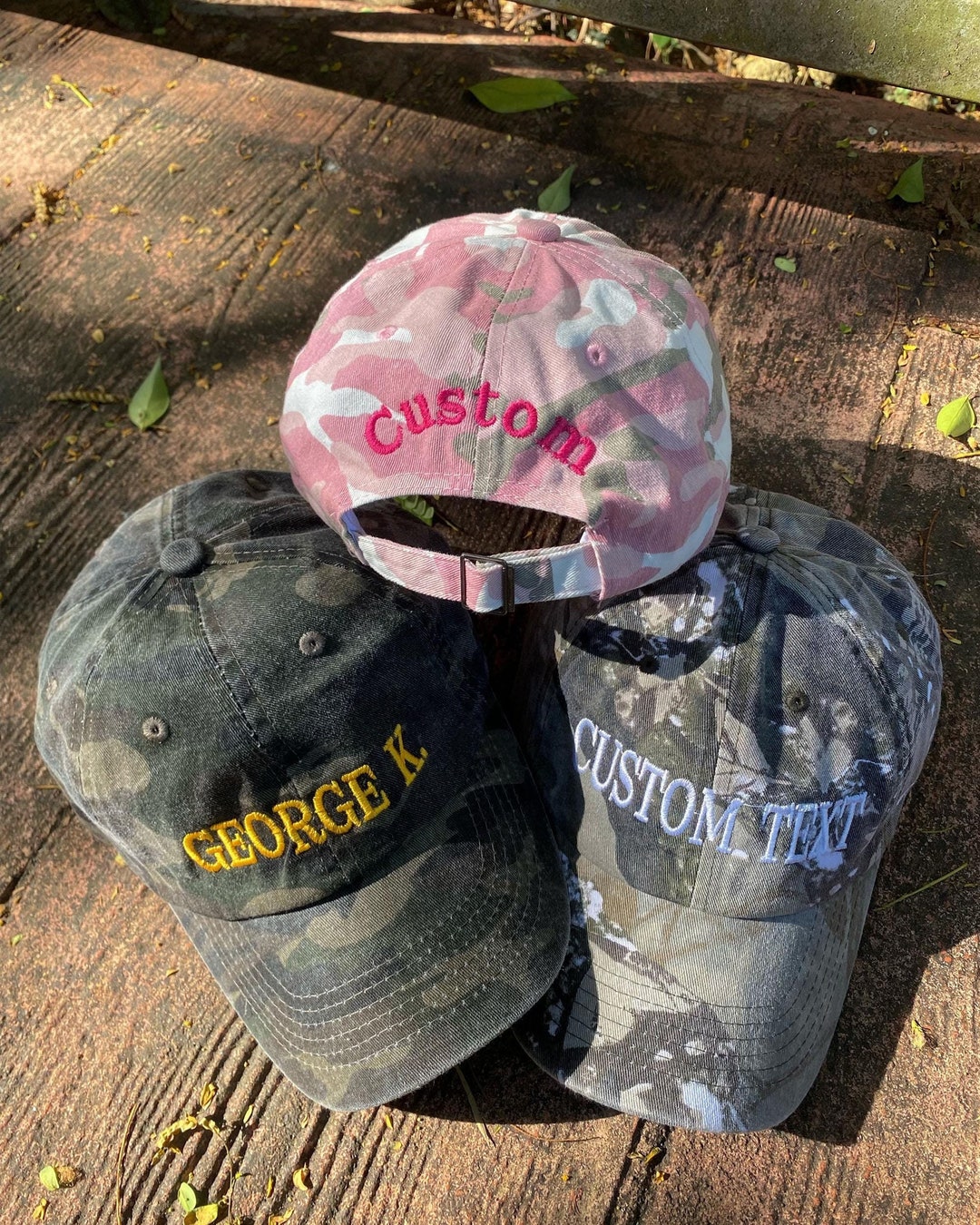 Custom Embroidered Camo Hat, Personalized Text Logo Baseball Cap ...