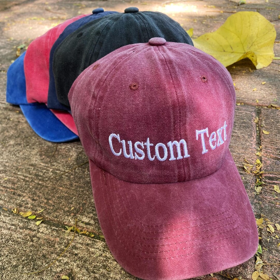 Custom Hat, Text Embroidered Cap, Custom Dad Hat, Mama Hat, Vintage ...