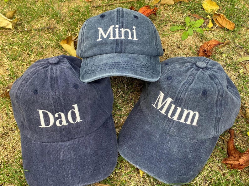 Custom Embroidered Family Matching Cap, Mum Dad Mini Hats, First Father ...