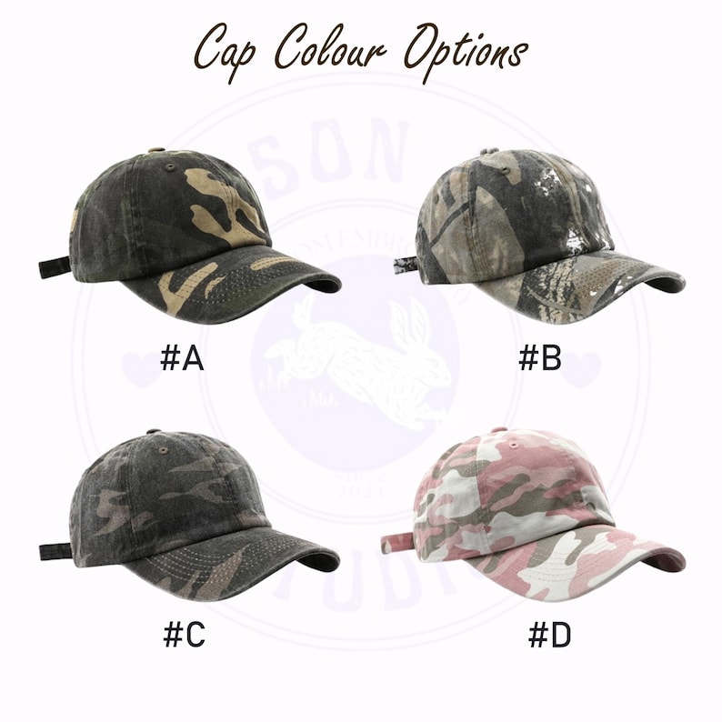 Custom Embroidered Camo Hat, Personalized Text Logo Baseball Cap ...