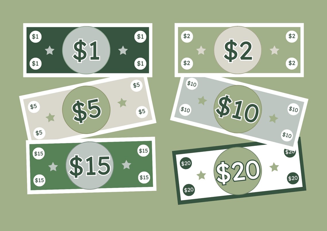 Money Reward Bucks for Kids | Printable Play Money for Kids | Pretend ...