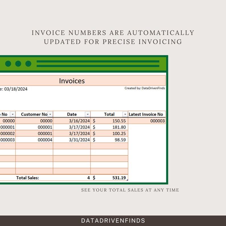Small Business Invoice and Product Manager Excel Custom Invoice Maker ...