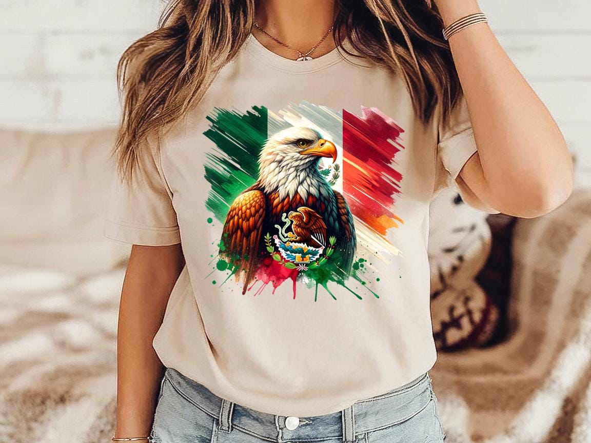 Mexican Flag Eagle PNG Mexico Clipart Sublimation Tshirt Design, Patriotic Png Mexico Eagle Clip ...