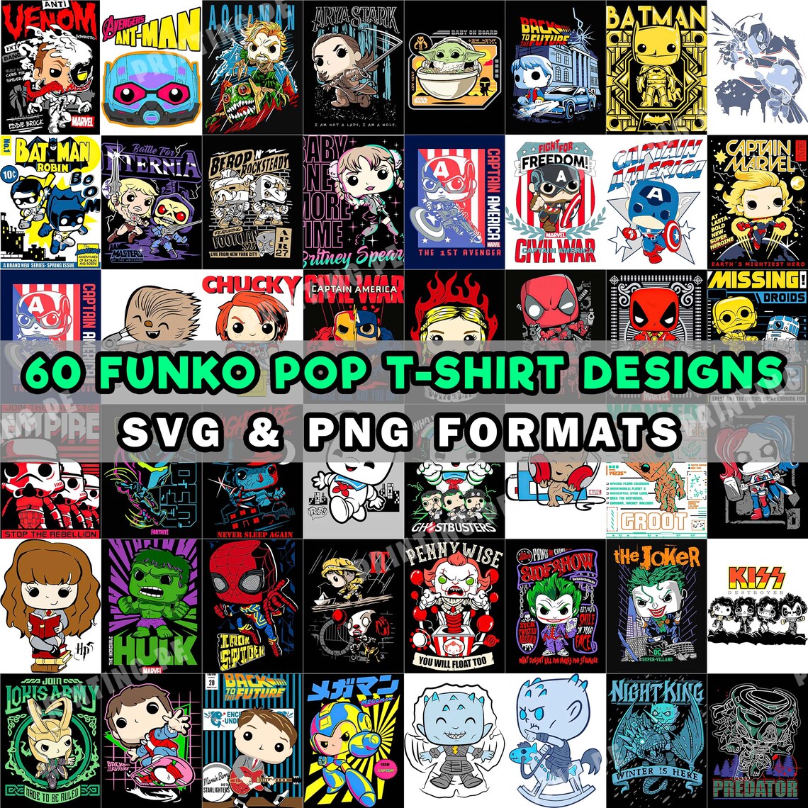 Pop Culture Funko Designs / Vector Format / Urban T-shirt Designs ...