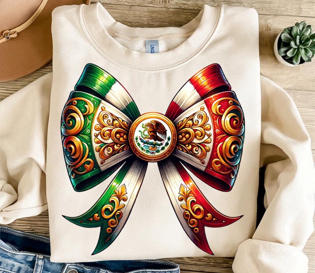 Coquette Ribbon Bow Mexican Flag PNG Clipart Mexico Sublimation Design ...