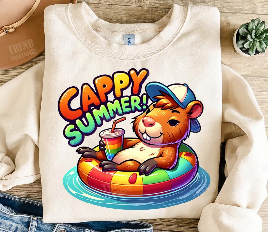 Cappy Summer Png, Sublimation Design, Cappy Png, Capybara Png, Capybara ...