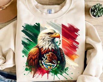 Mexican Flag Eagle PNG Mexico Clipart Sublimation Tshirt Design, Patriotic Png Mexico Eagle Clip ...