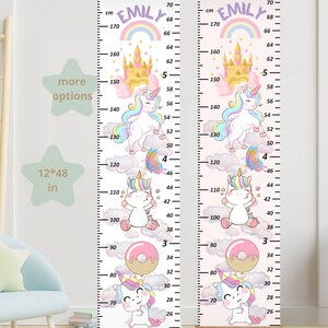 Growth Chart Unicorn Birthday Height Chart for Kids Growth Ruler Gift 1 Year Old Girl 2 Year Old ...