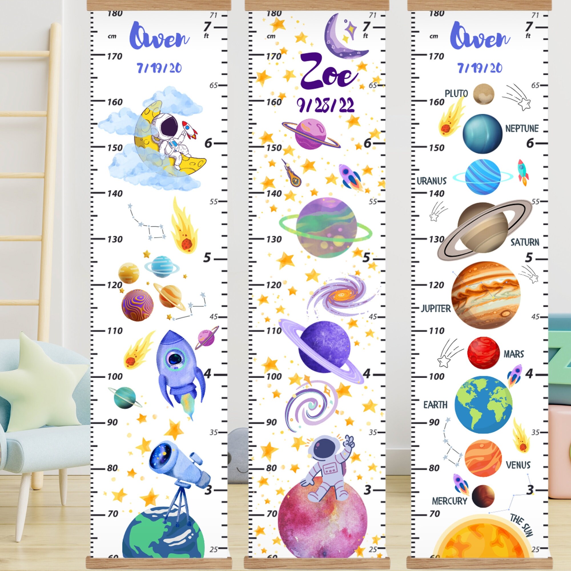 Space Growth Chart for Boy & Girl Height Chart for Kids 1 Year Old Boy ...