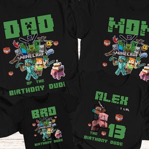 Personalized Game Birthday Shirt Mine Birthday Party Matching Shirt ...