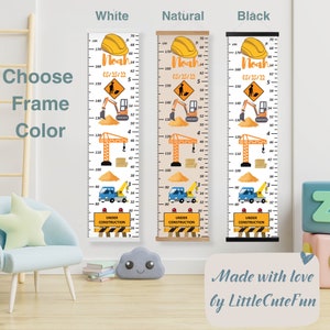 Height Chart Construction Birthday Growth Chart for Kids Family Chart ...