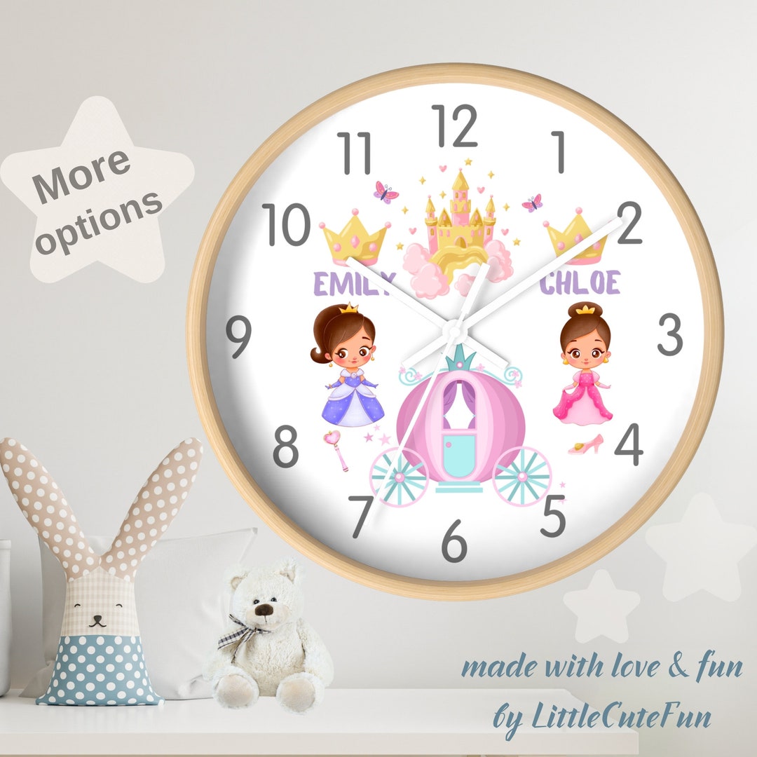 Personalized Clock Princess for Siblings Twins Birthday Gift Sisters ...