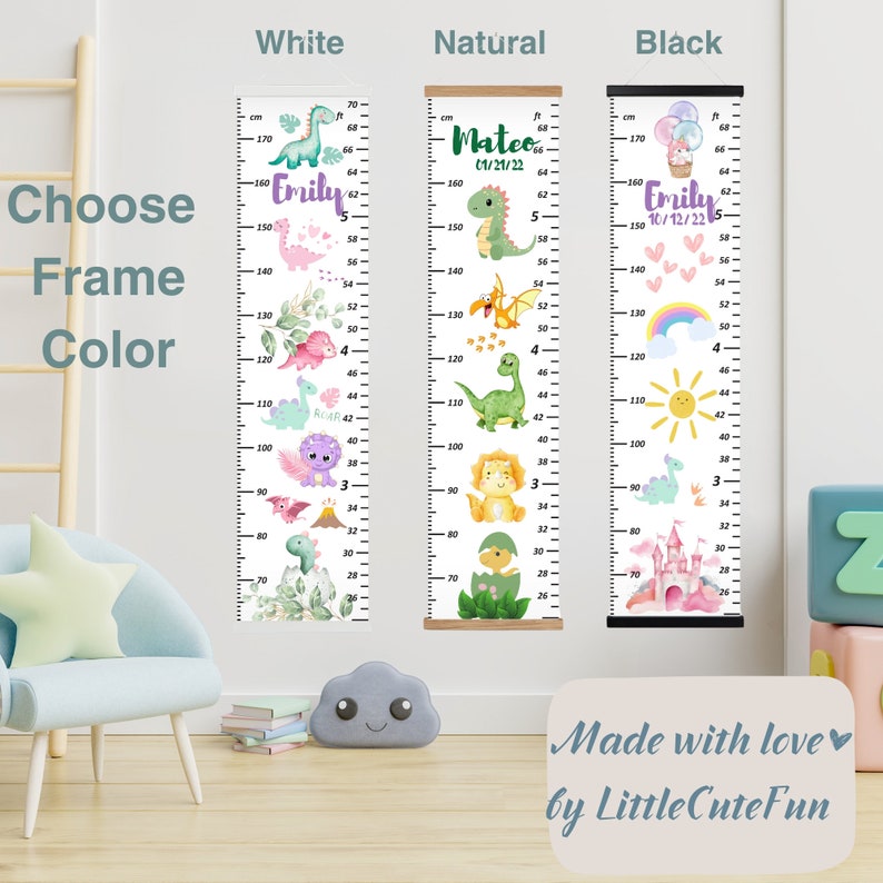 Dino Growth Chart Dinosaur Height Chart for Kids Family Height Chart ...