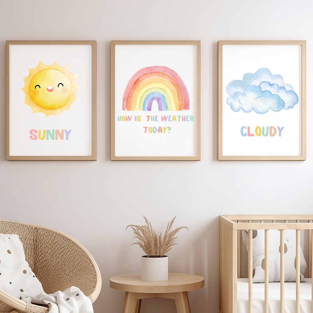 Kids Wall Decor Rainbow Printable Nurse Art Sun Wall Decor Rainbow ...