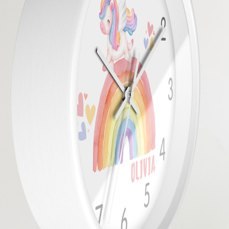 Kids Personalized Clock Rainbow Clock for Kid Room Nursery Clock ...