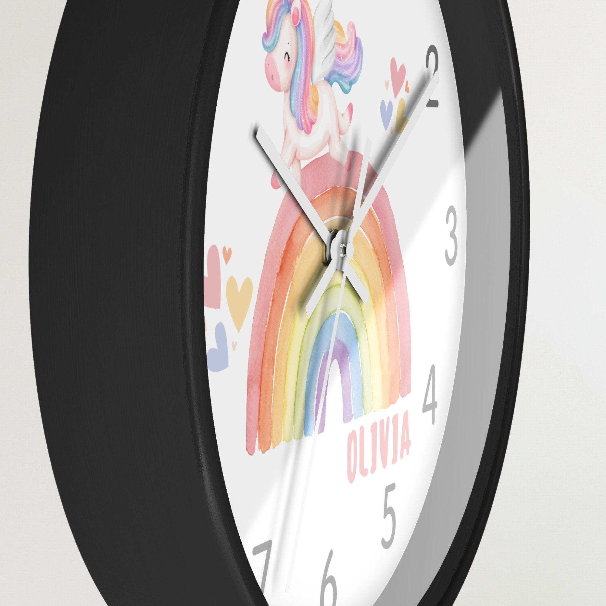 Kids Personalized Clock Rainbow Clock for Kid Room Nursery Clock ...