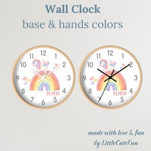 Kids Personalized Clock Rainbow Clock for Kid Room Nursery Clock ...